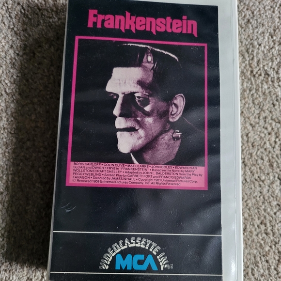 Classic Boris Karloff | Other | Frankenstein Vhs 984 Mca Rainbow Horror ...